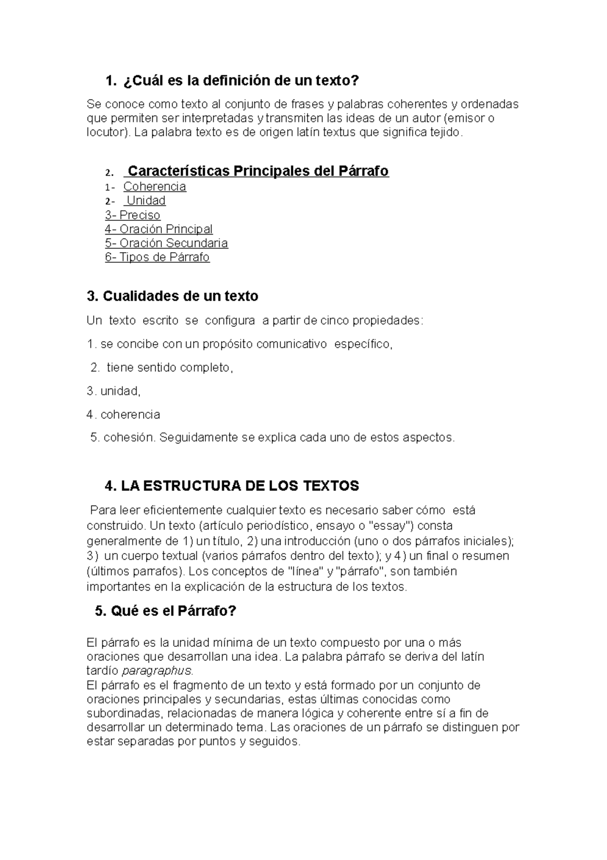 Cuál es la definición de un texto - 1. ¿Cuál es la definición de un ...