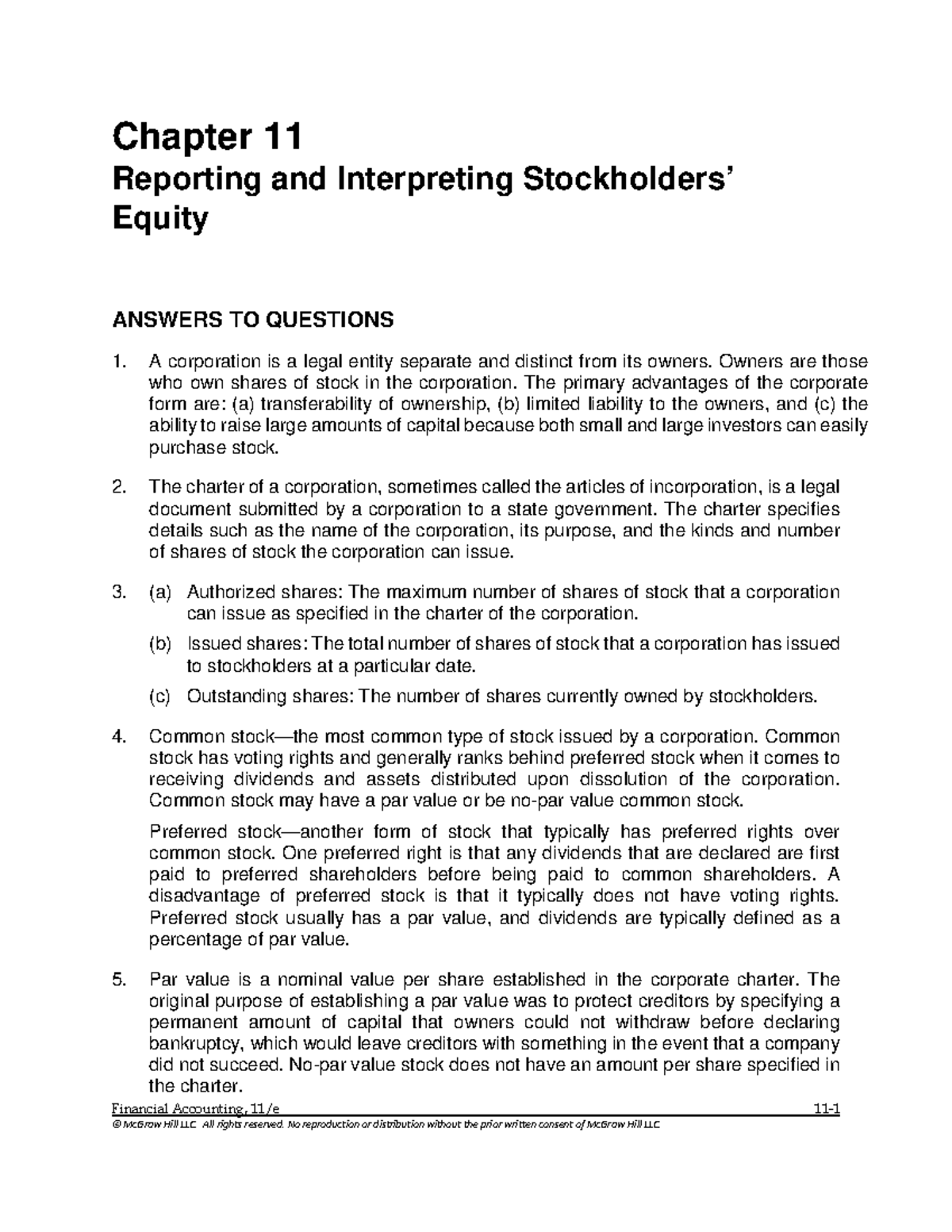 Chapter 11 Solutions Manual - Financial Accounting, 11/e 11- Chapter 11 ...