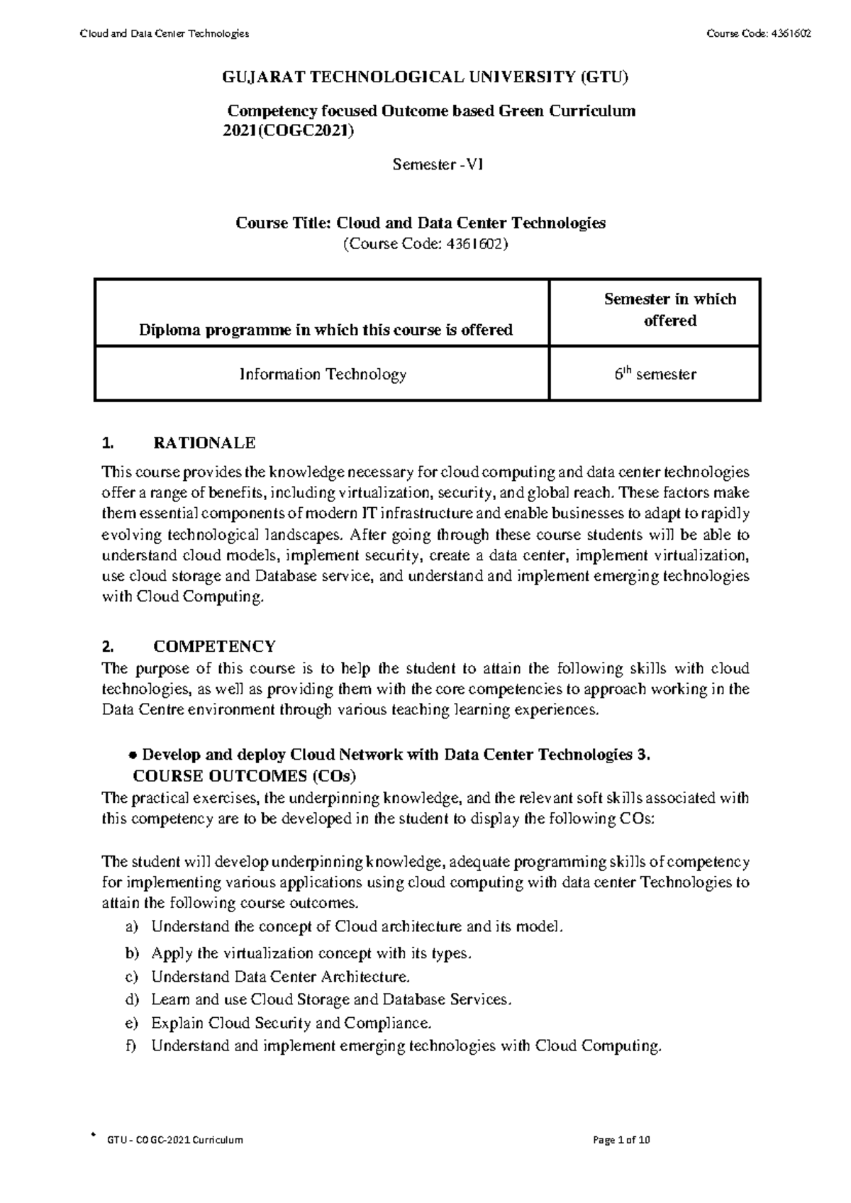 4361602 - yea - GUJARAT TECHNOLOGICAL UNIVERSITY (GTU) Competency ...