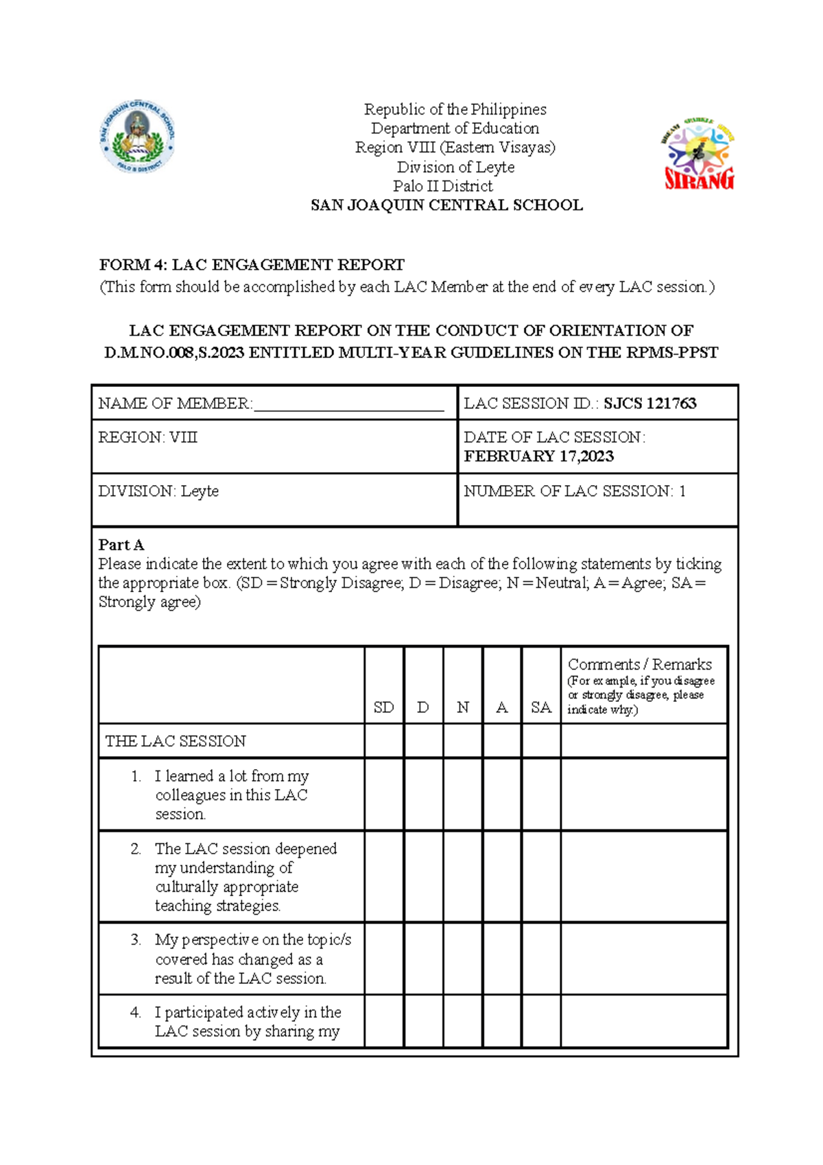 Form-4 - 123 - Republic of the Philippines Department of Education ...