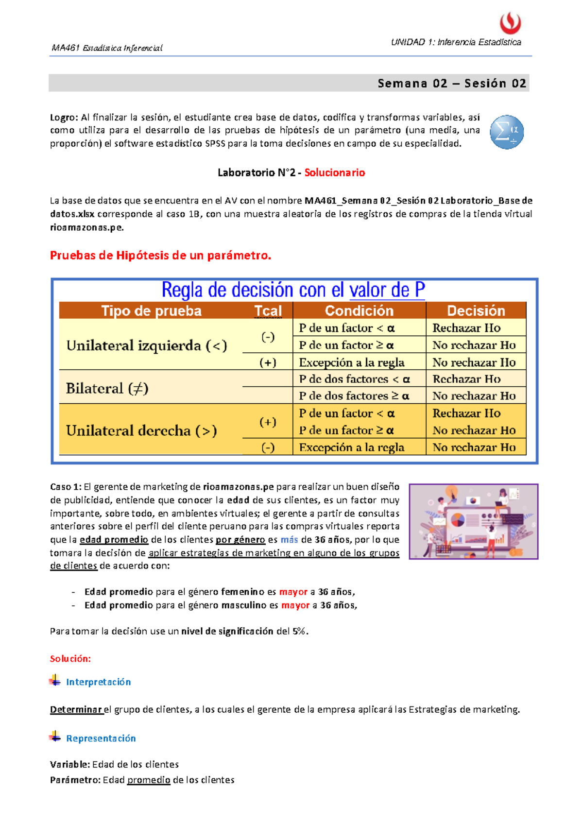 Notas de clase de la Semana 02 Sesión 02 Laboratorio - Semana 0 2 – Sesión 02 Logro: Al ...