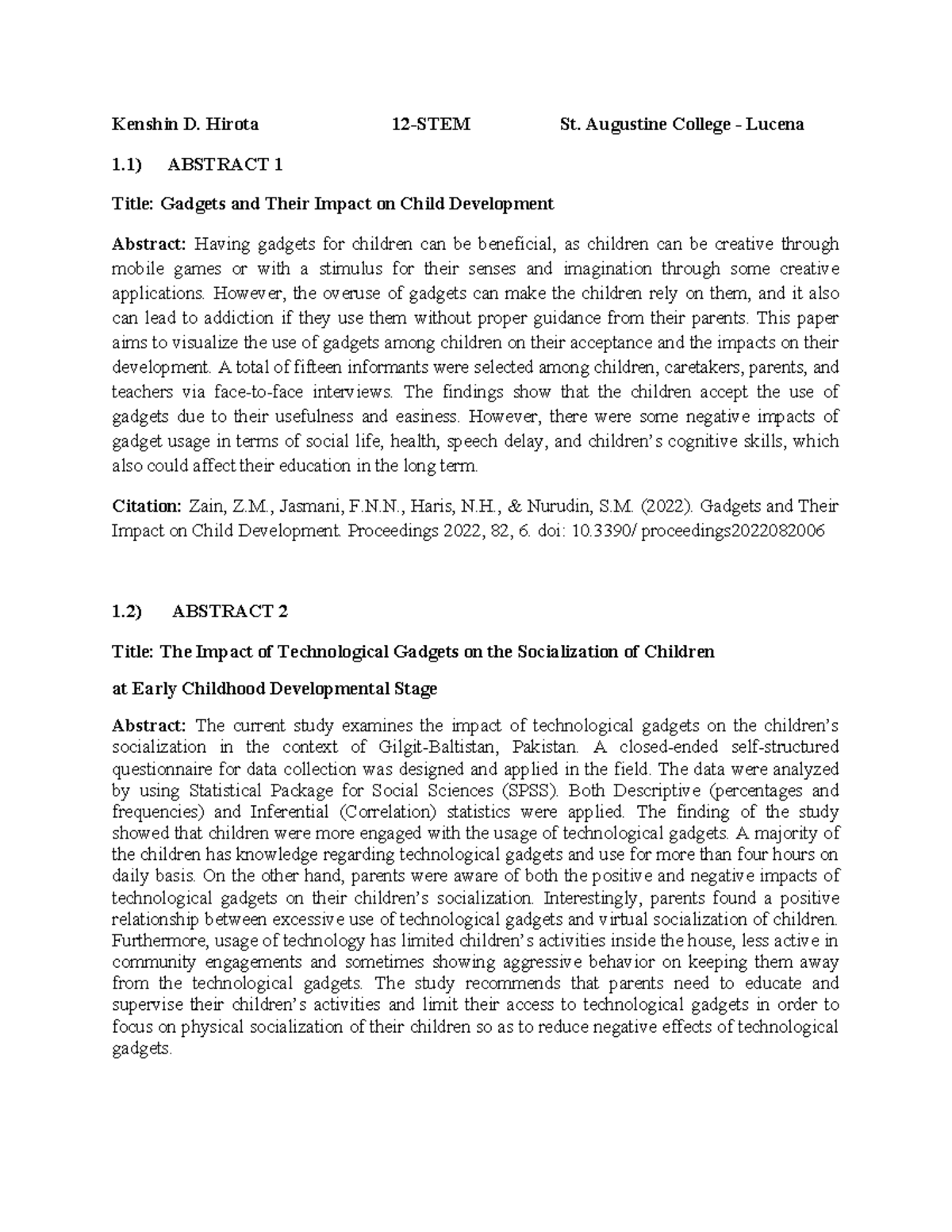 Three Abstract bsheh - Kenshin D. Hirota 12-STEM St. Augustine College ...