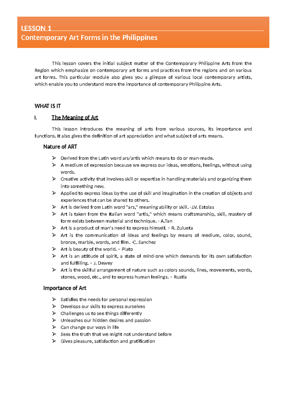 CPAR - Module 4TH Quarter - This lesson covers the initial subject ...