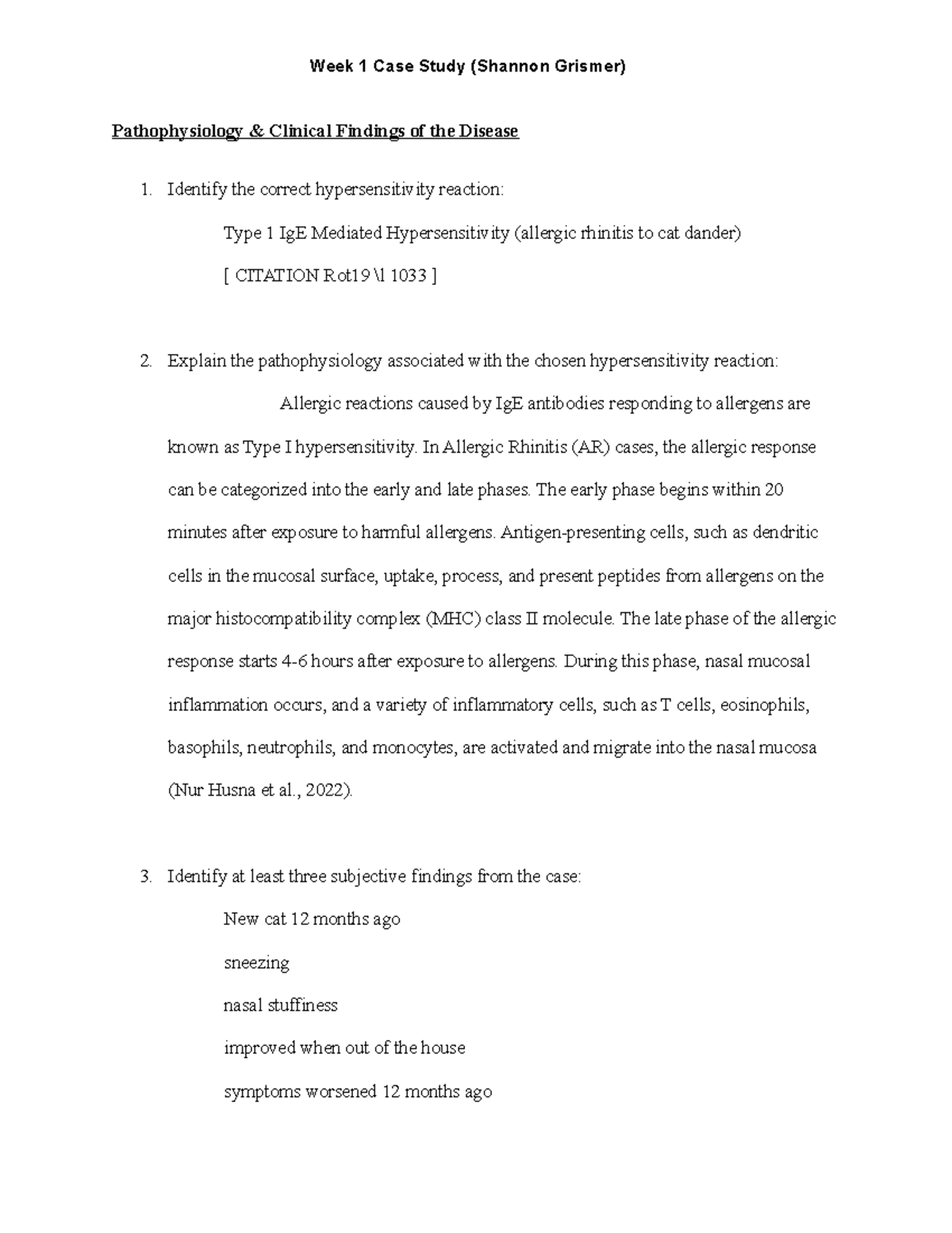 Week 1 Case Study - NR-507 - Chamberlain University - Studocu