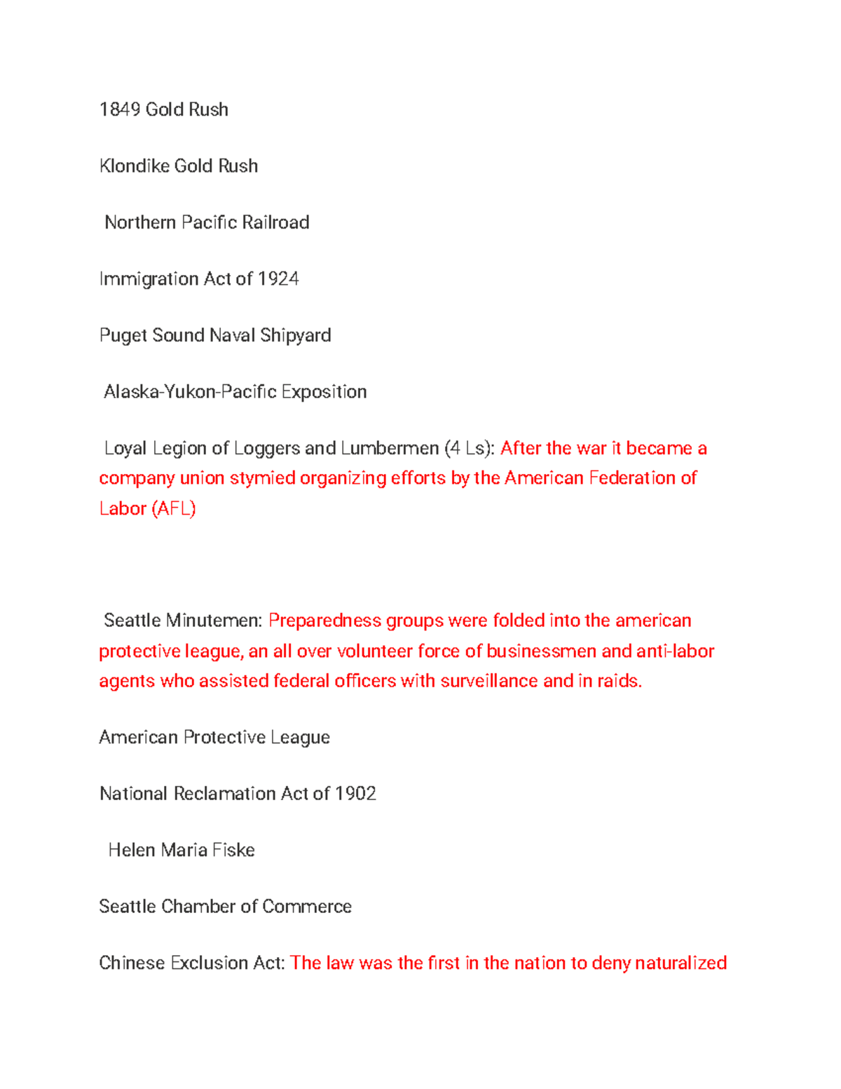 Module 5 study guide - Lecture notes - 1849 Gold Rush Klondike Gold ...