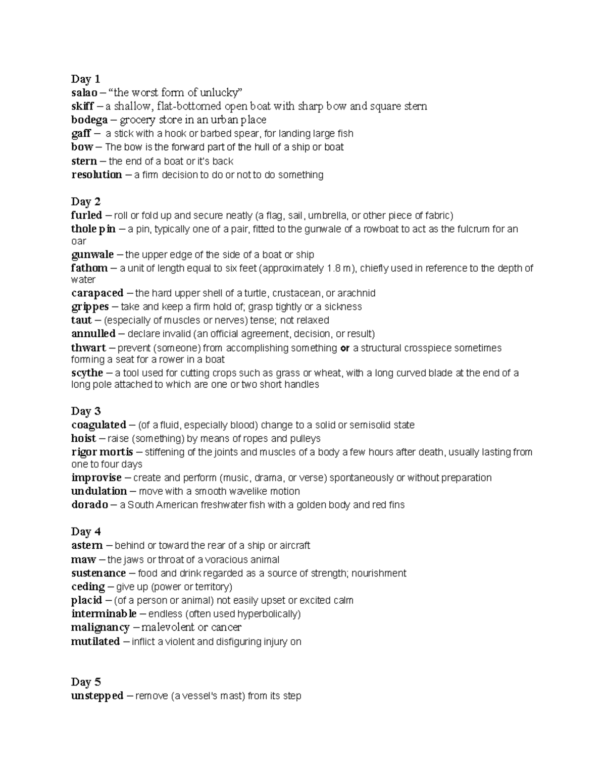 Old Man Vocabulary - Definition - Day 1 salao – “the worst form of ...