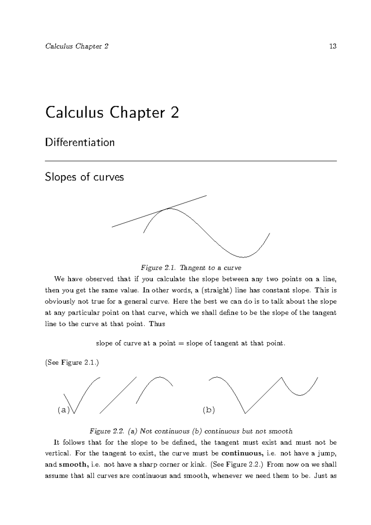 1Aux Cal 2 - Calculus Chapter 2 13 Calculus Chapter 2 Differentiation ...
