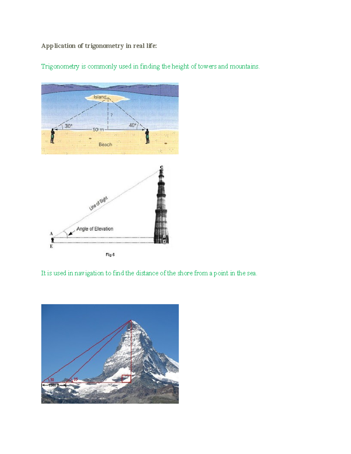 Application Of Trigonometry Library Science It Is Used In Navigation To Find The Distance Of