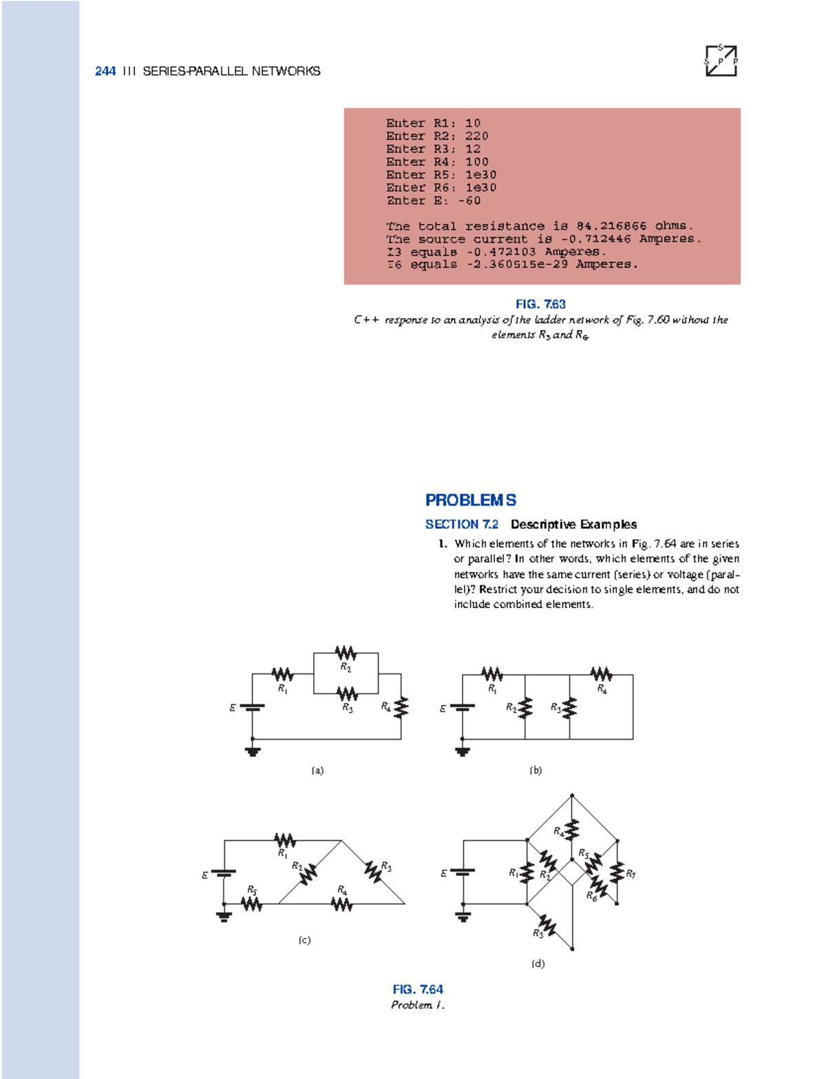 HW - Series Parallel Circuits - 244 SERIES-PARALLEL NETWORKS S P P PROBLEMS SECTION 7 - Studocu