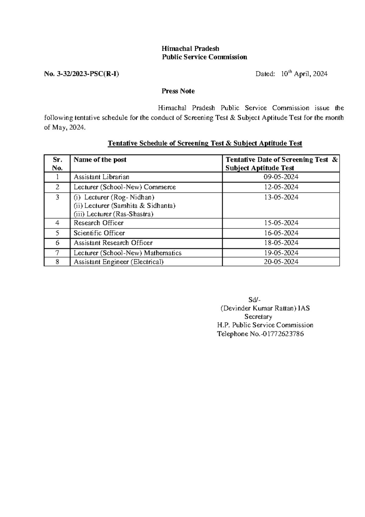 Press Note regarding tentative scheduleve 12f3621-f725-43ee-b6e7 ...