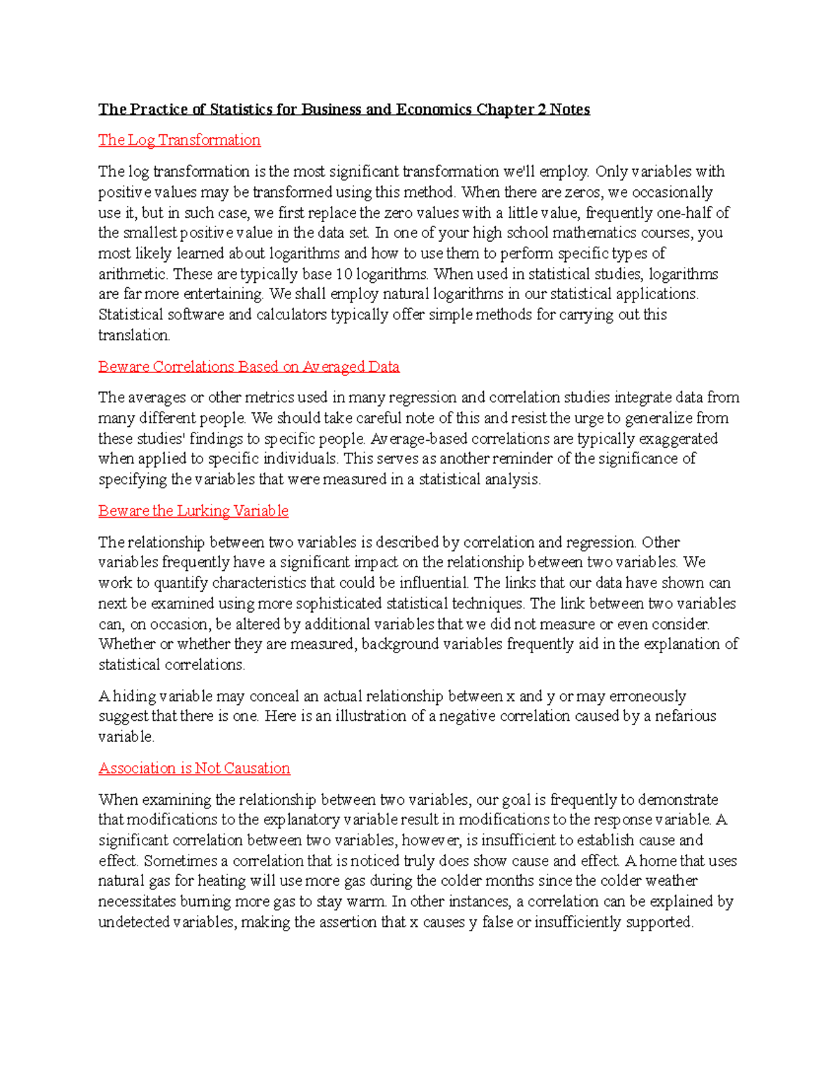 The Practice of Statistics for Business and Economics Chapter 2 Notes ...