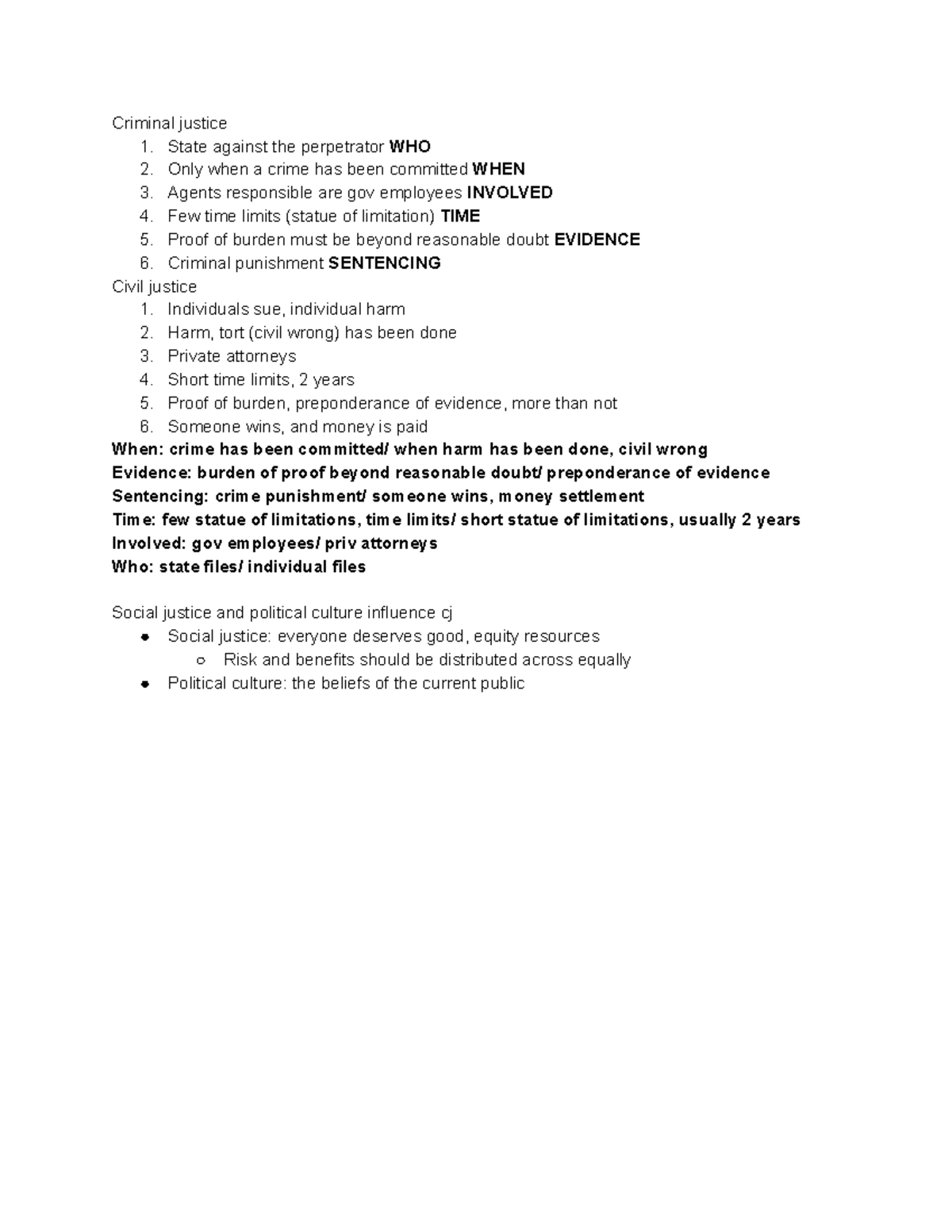 JS Ch. 7 Studying - Criminal justice 1. State against the perpetrator ...
