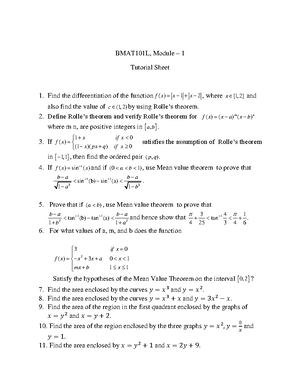 Mean value theorem - Calculus for Engineers - Studocu