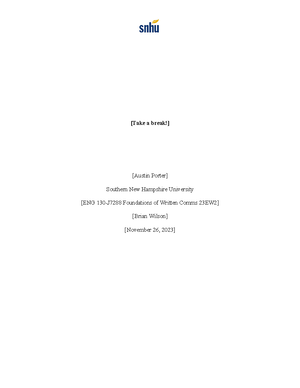 ENG 130 Module Four Preliminary Introduction SJ Completed - ENG 130 ...