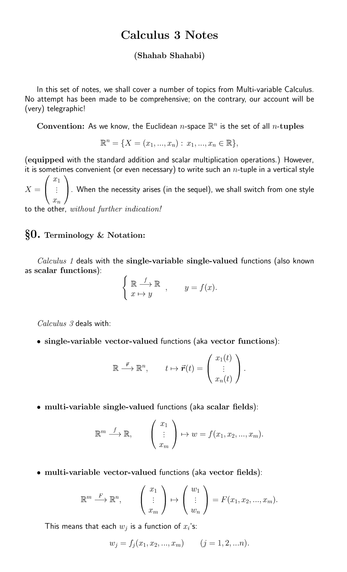 Notes - Calculus 3 Notes (Shahab Shahabi) In this set of notes, we ...