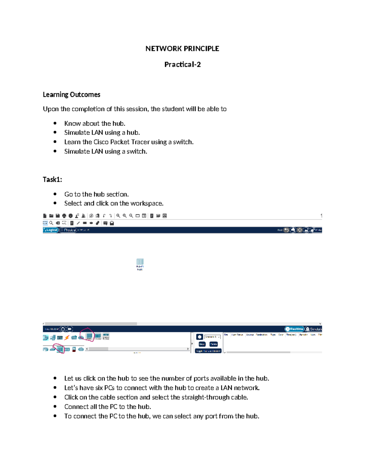 Computer Networks- Practical 2 - NETWORK PRINCIPLE Practical- Learning ...