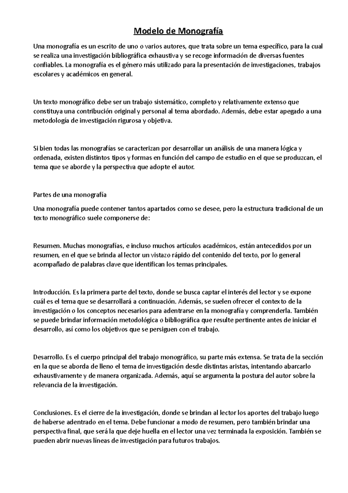 Modelo de Monografía - aaa - Modelo de Monografía Una monografía es un ...
