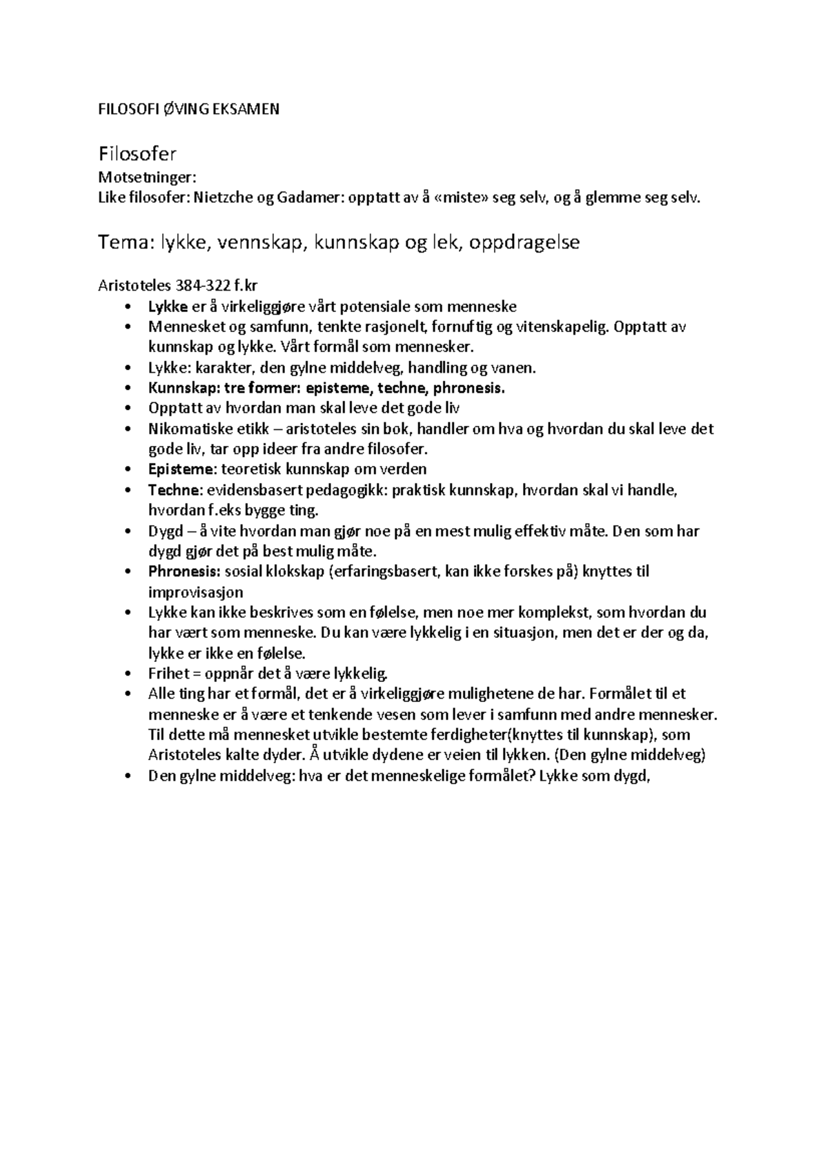 Notater til eksamen ped1001 - FILOSOFI ØVING EKSAMEN Filosofer ...