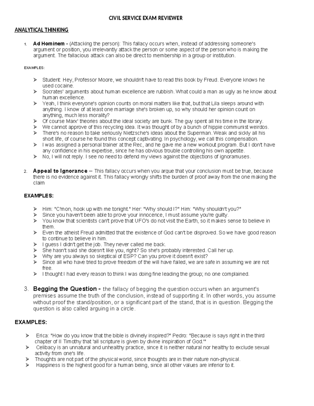 Civil Service EXAM Reviewer - CIVIL SERVICE EXAM REVIEWER ANALYTICAL ...