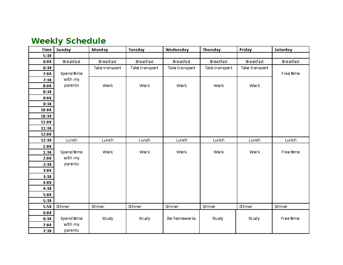 2 ingles en el sena para tarea de cumplimiento - Weekly Schedule Time ...
