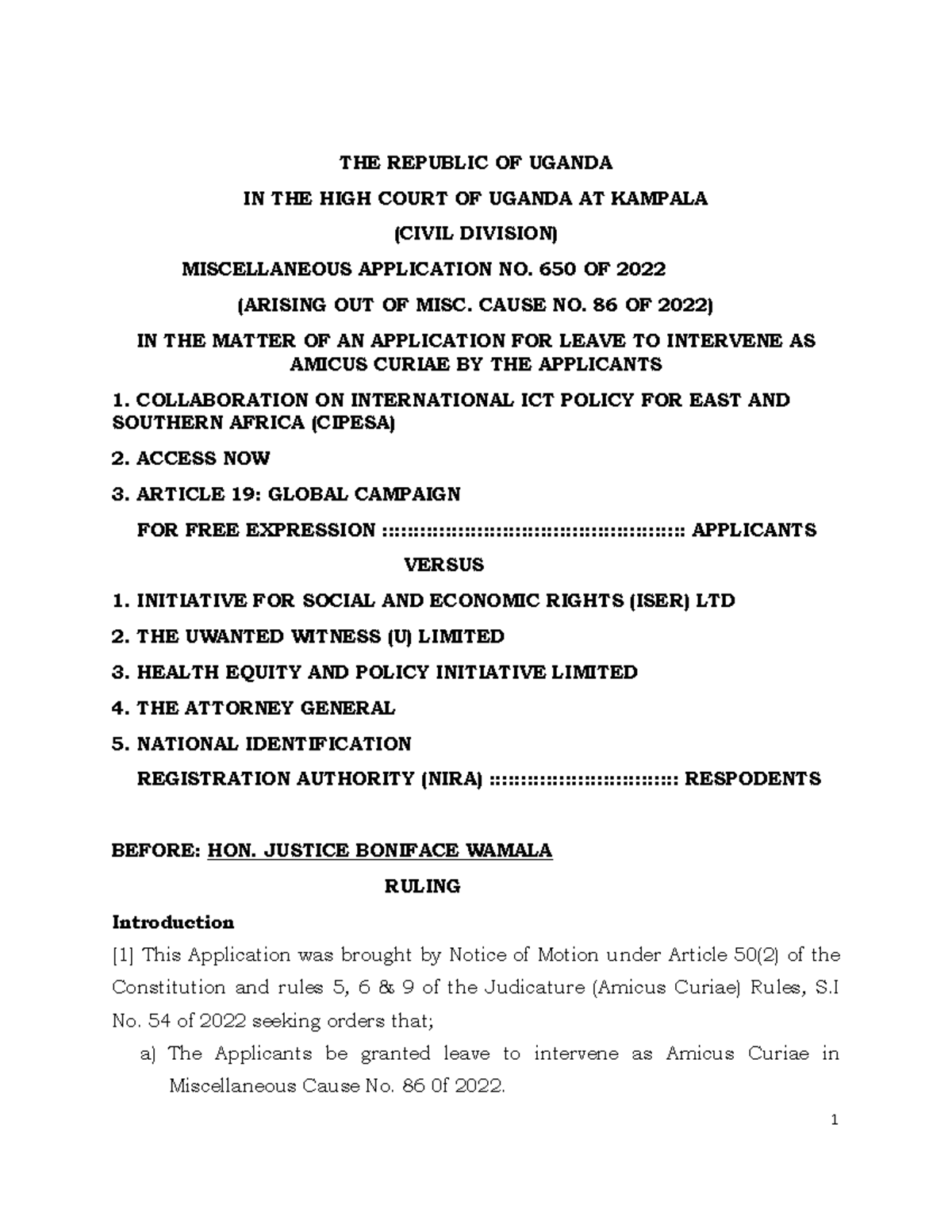 The Law and its various applications in Civil Procedure - THE REPUBLIC ...