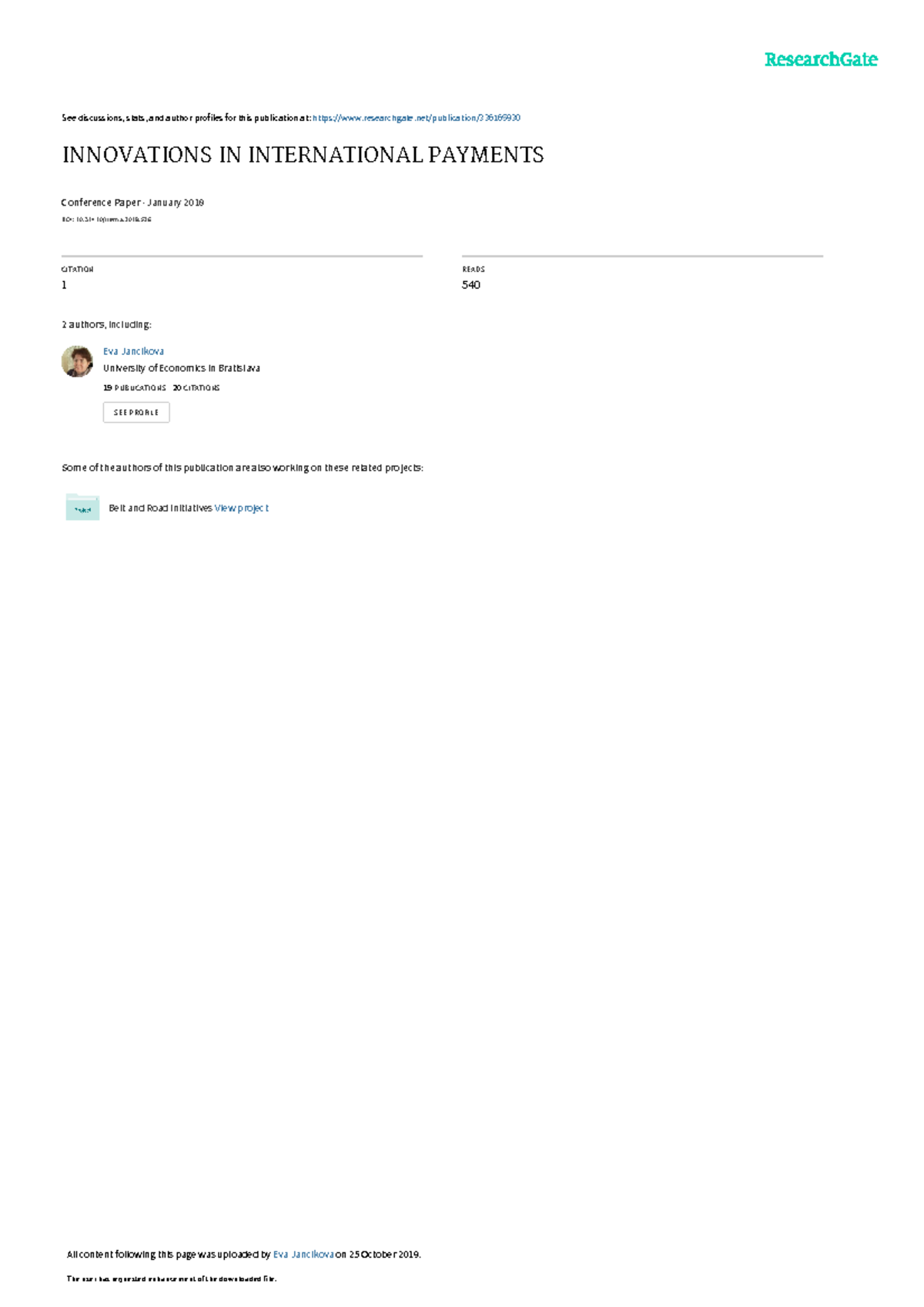 Innovations IN International Payments - See discussions, stats, and ...