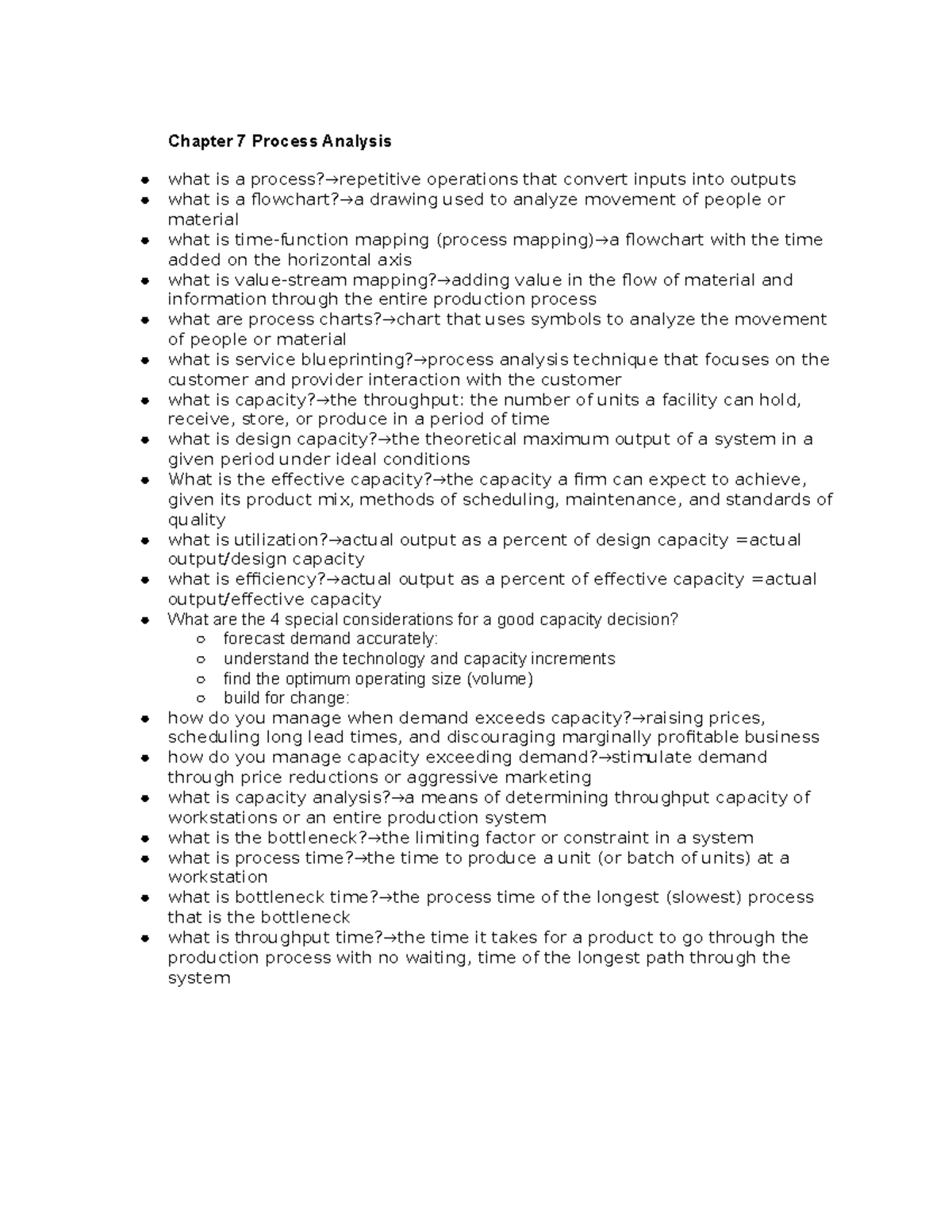 chapter 7: process analysis - Chapter 7 Process Analysis what is a ...