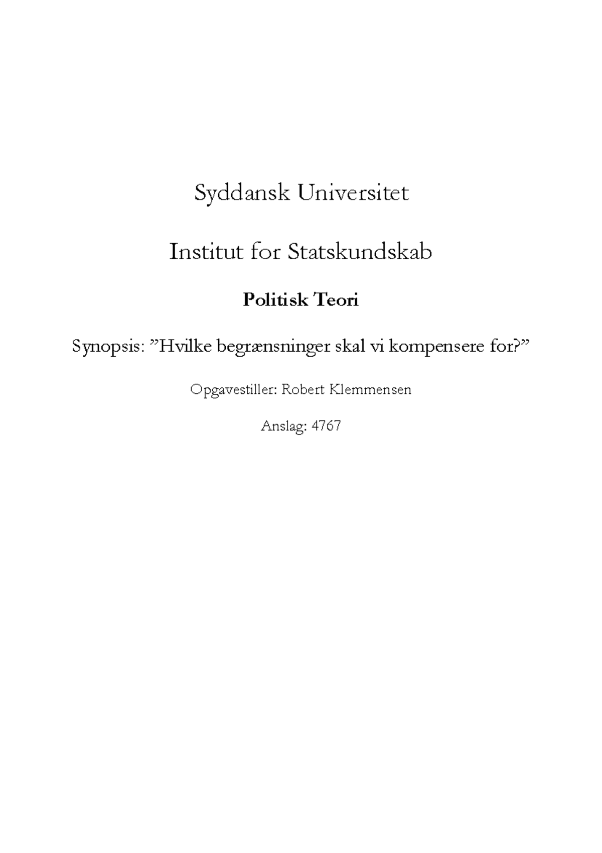 Eksamen 9 Juni 2017, spørgsmål og svar - Warning: TT: undefined function: 32 Syddansk ...