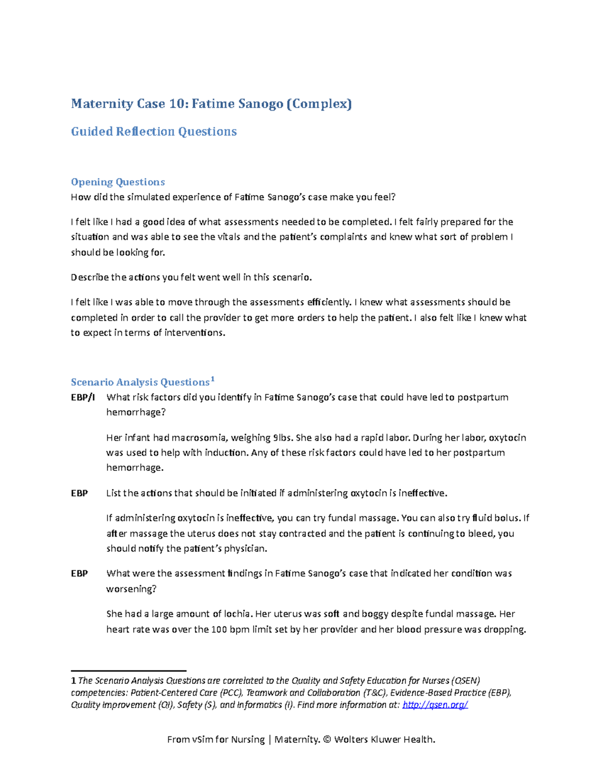 Maternity Case 10 Fatime Sanogo Complex GRQ - Megan Bradow - Maternity ...
