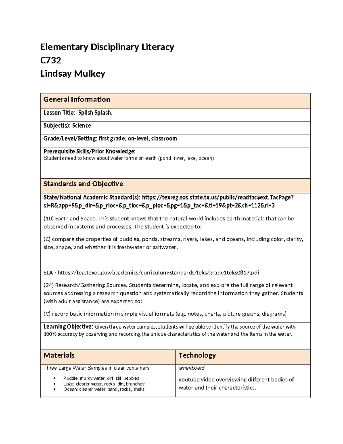 C732 - Elementary Disciplinary Literacy - Elementary Disciplinary ...