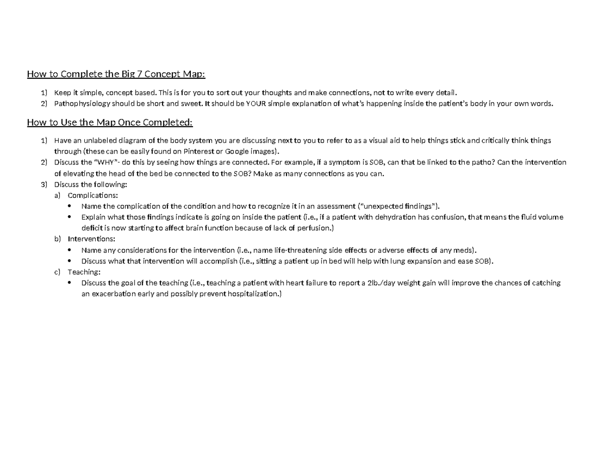 Big 7 Concept Map Template with Instructions - How to Complete the Big ...