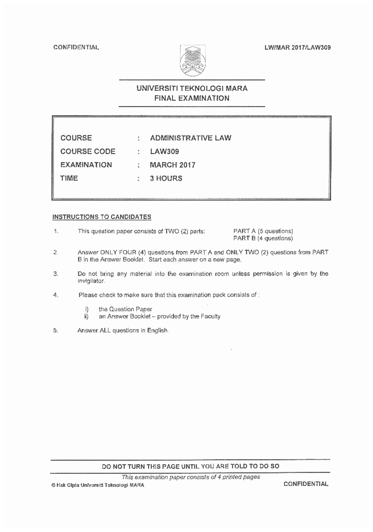 LAW309-1 week 2 tutorial questions - Principles of Administrative Law ...