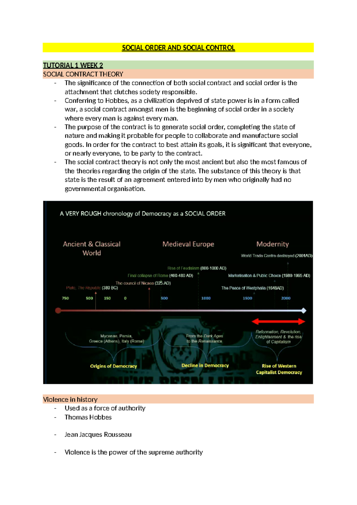 SOSC Lectures - lecture material - SOCIAL ORDER AND SOCIAL CONTROL ...