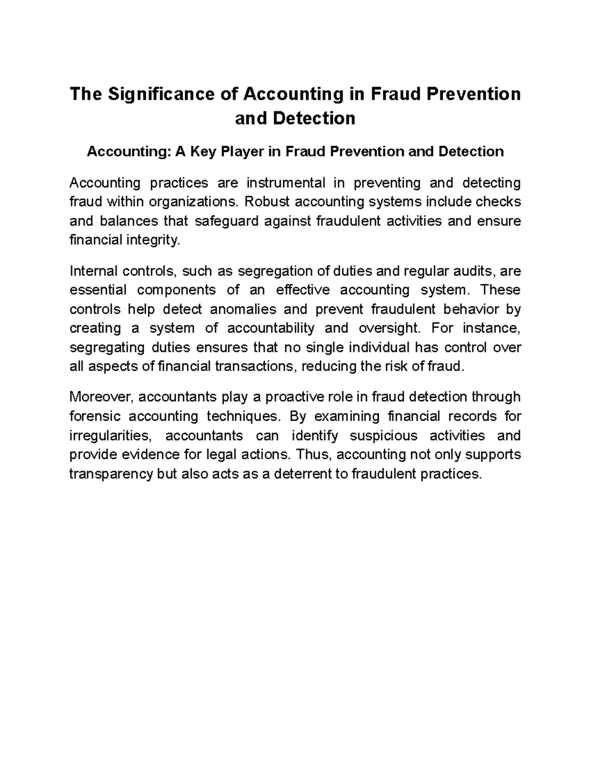 The Significance of Accounting in Fraud Prevention and Detection - The ...
