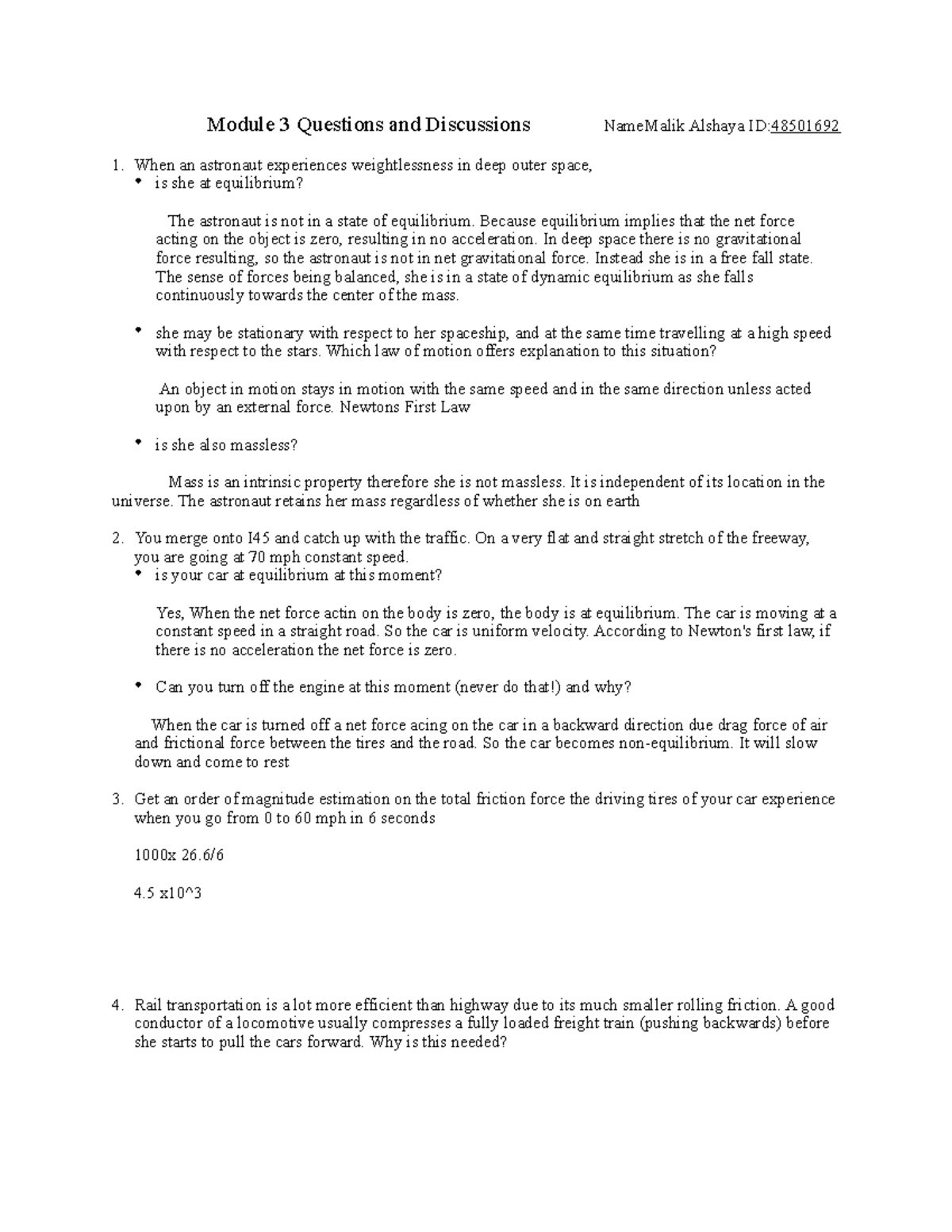 Q and D- 3 - Class notes question and discussion - Module 3 Questions ...