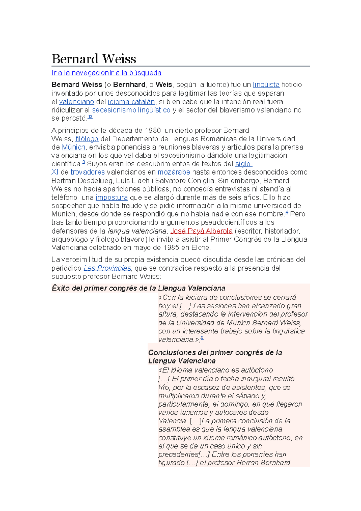 Historia de Bernard Weiss lectura escrita - Historia de Honduras ...