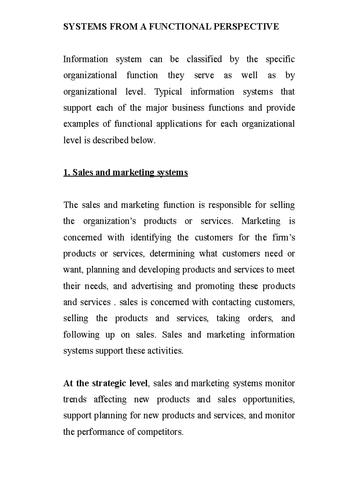 Systems FROM A Functional Perspective - SYSTEMS FROM A FUNCTIONAL ...
