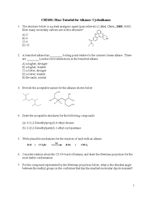 Chem Quiz 2019 ANS - quiz 1 questions and answers - 1 Quiz for CH2102 ...