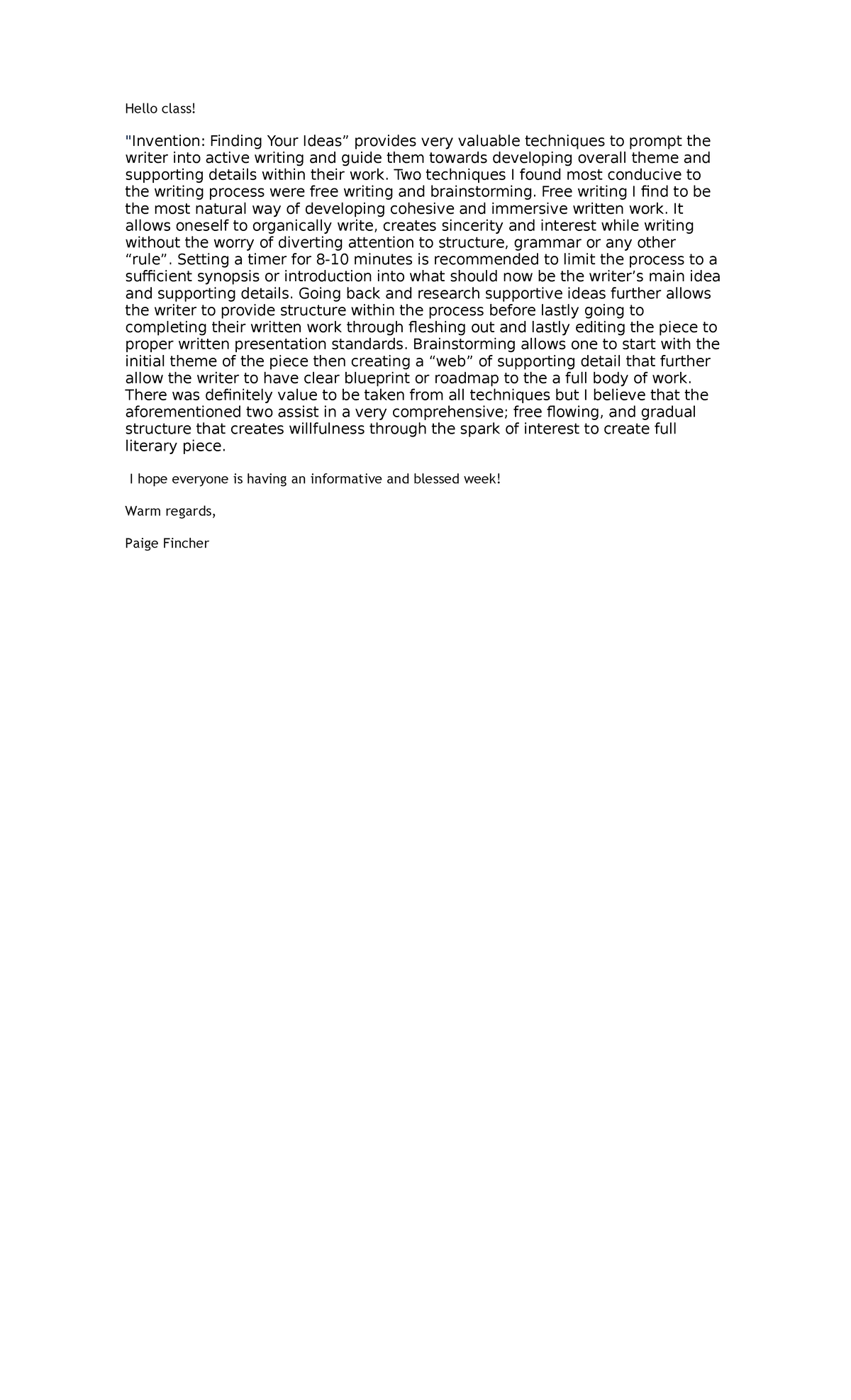 Hello class - nnnnnnn - Hello class! "Invention: Finding Your Ideas ...