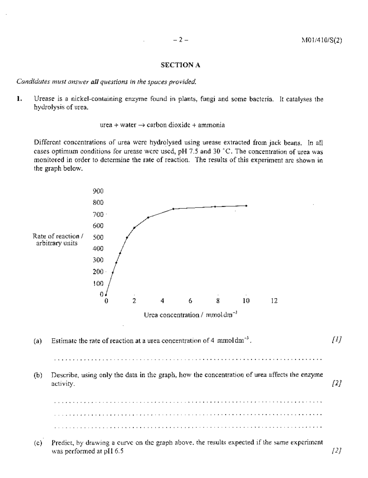 IBO Biology SL Paper 2 May2001 - biology IB - Studocu