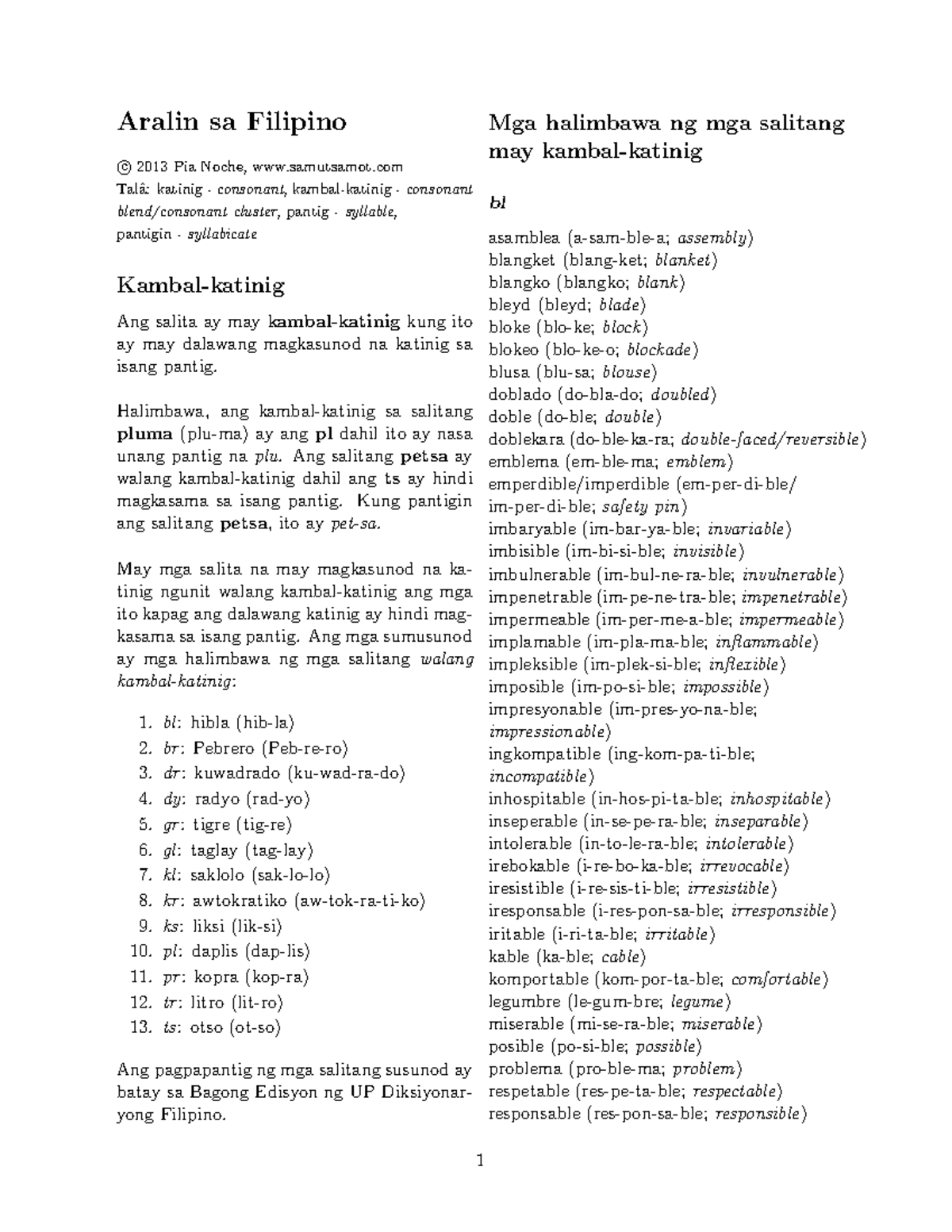 Kambal-katinig - Kambal-katinig Document - Aralin sa Filipino ©c 2013 ...