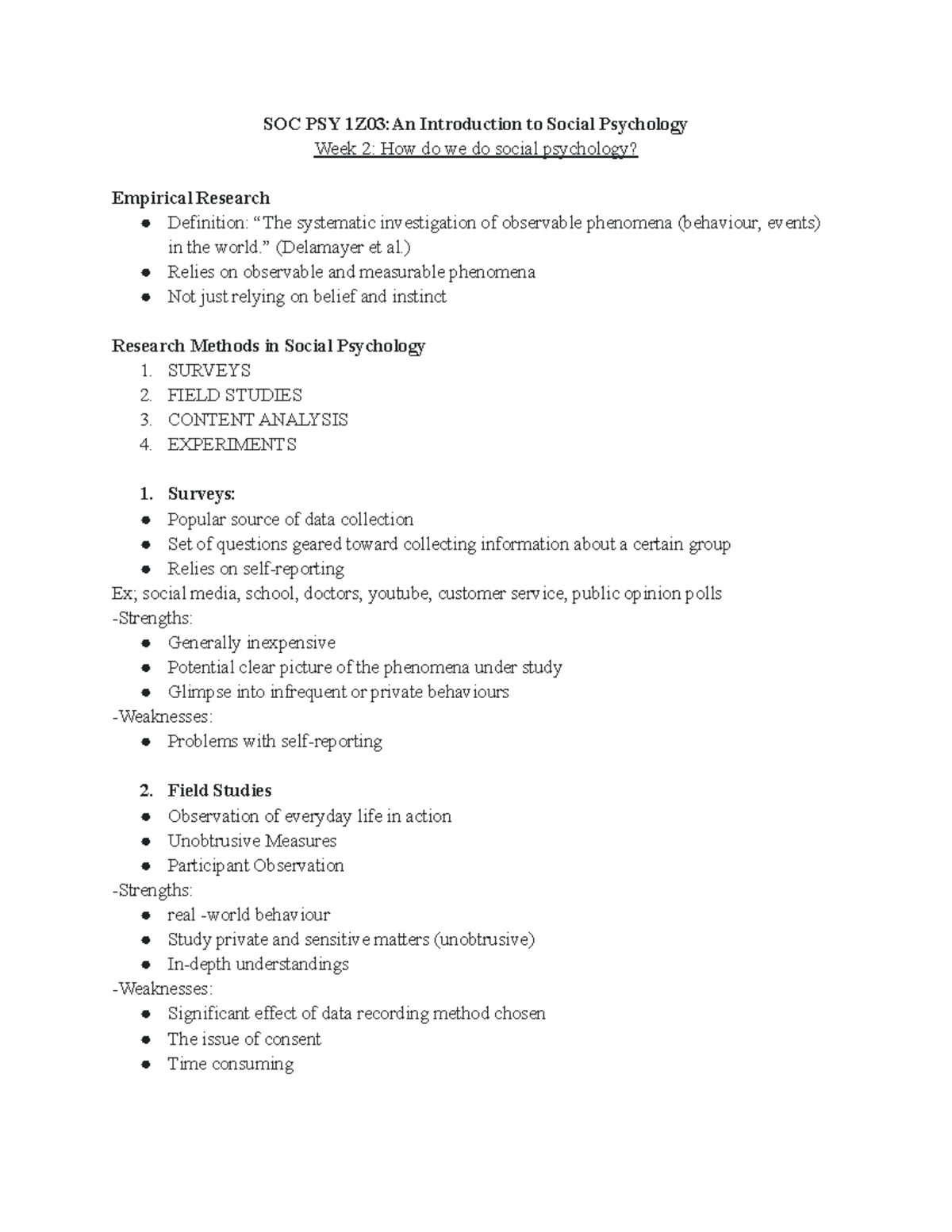 Week 2 How do we do social psychology - SOC PSY 1Z03:An Introduction to ...