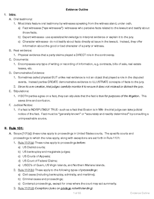 Evidence Guide - Evidence: Hearsay Exceptions List of Hearsay ...