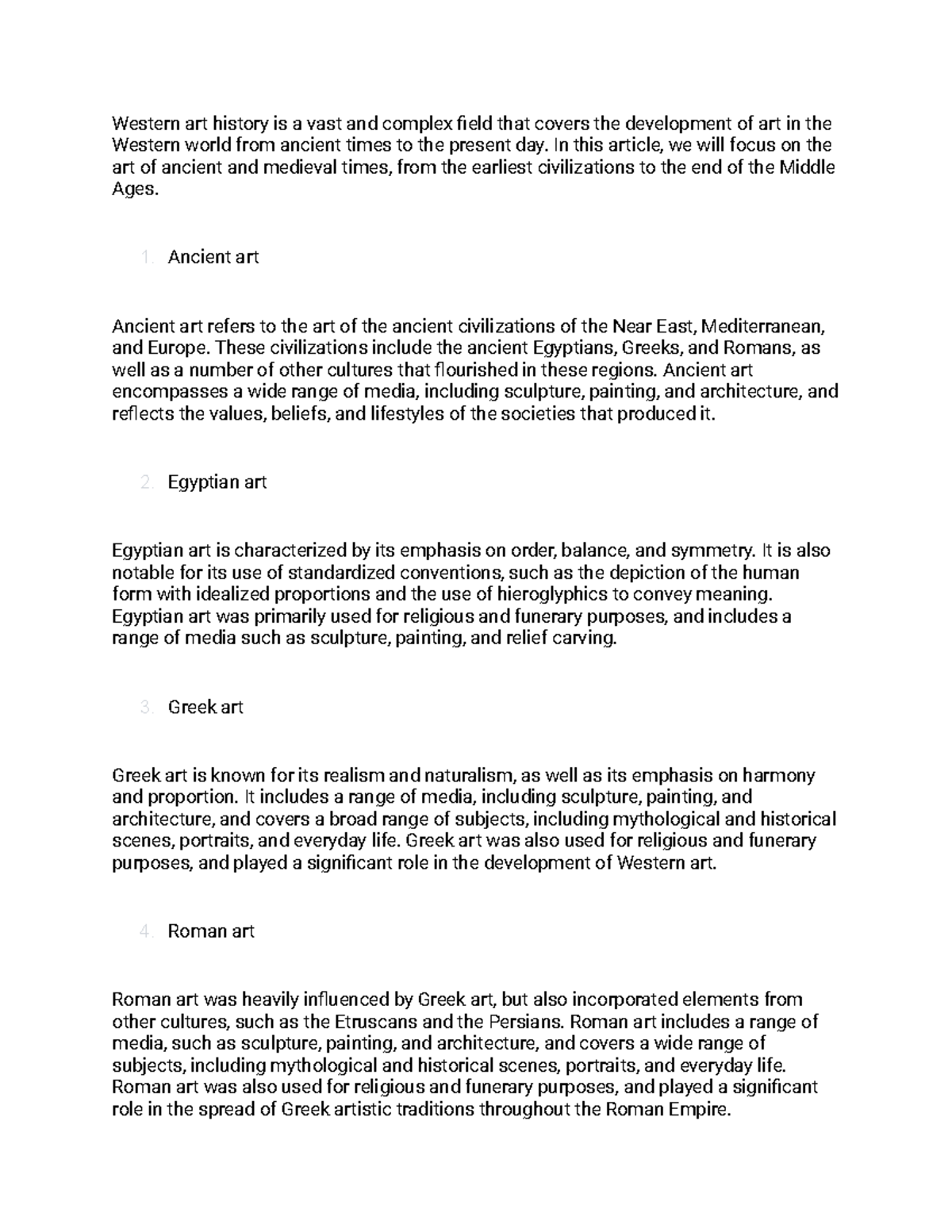 Intro to western art history from ancient to medieval times - Western ...