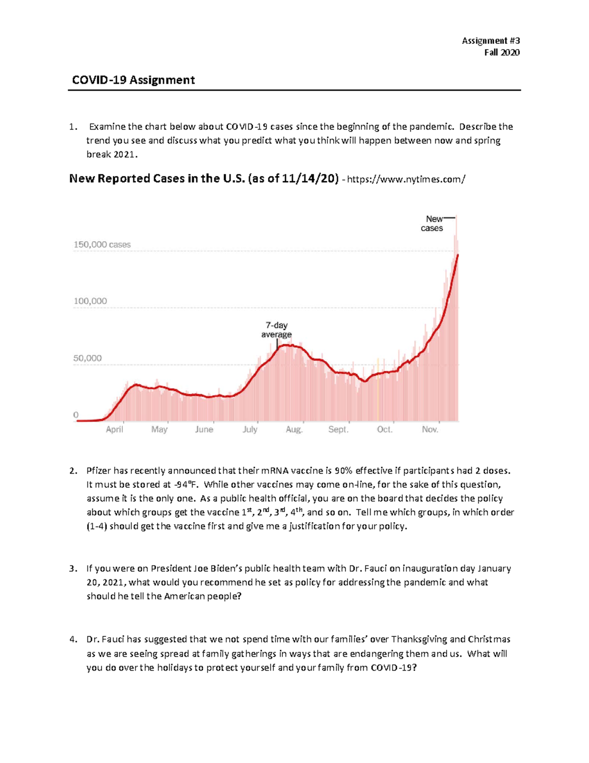 Covid-19 Assignment Fall 2020 - Assignment # Fall 2020 COVID-19 ...
