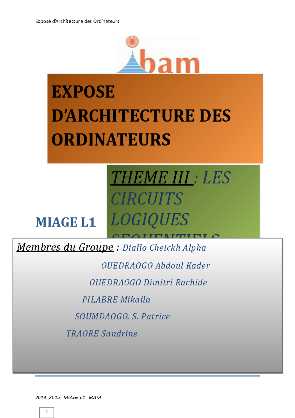 Circuits logiques sequentiels - Droit du commerce électronique ...