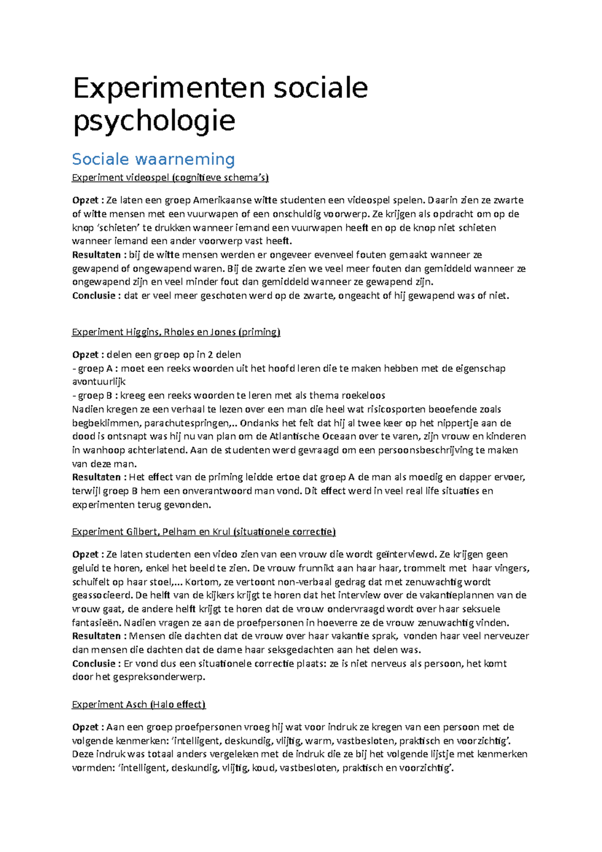 Experimenten sociale psychologie - Experimenten sociale psychologie ...
