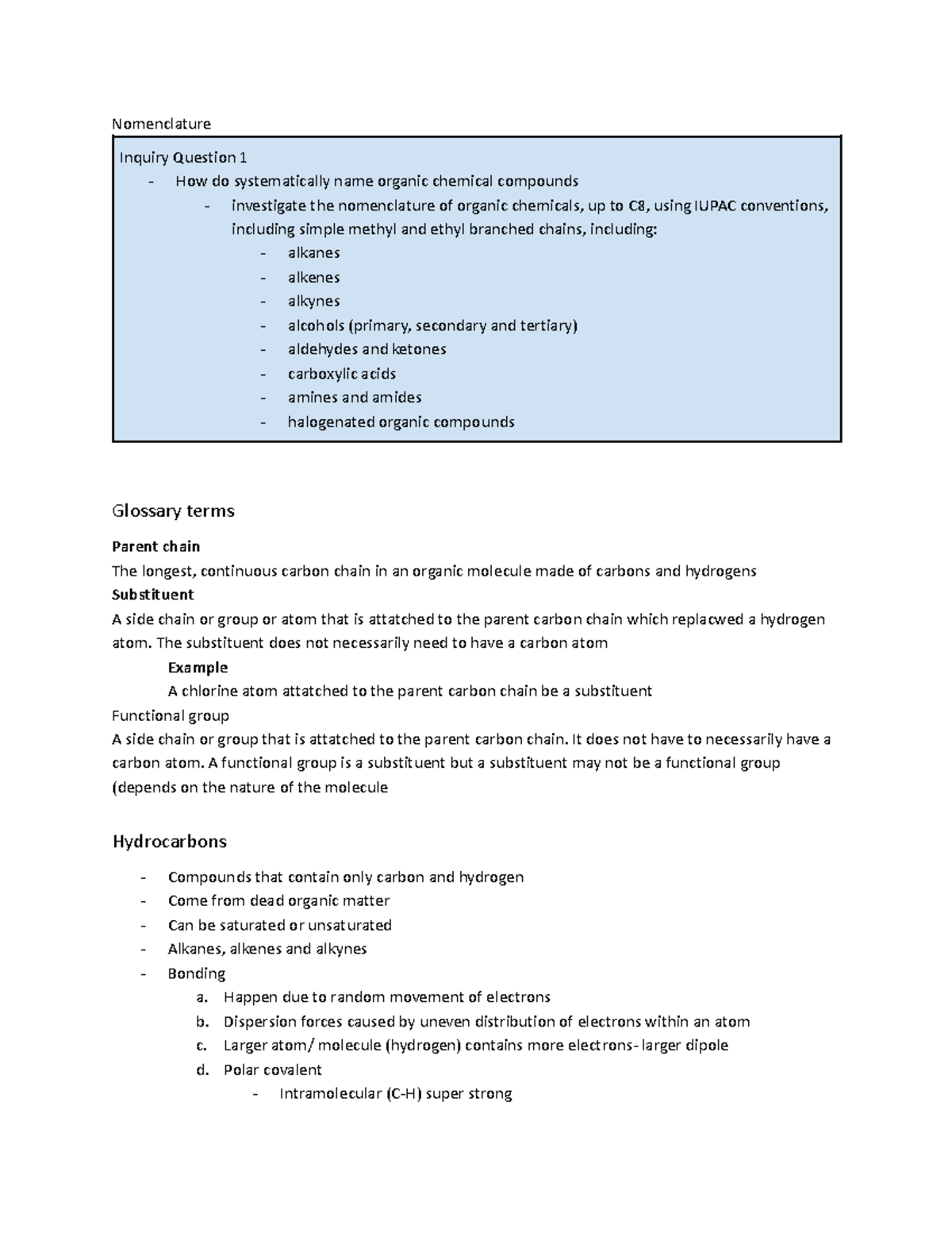 Chem mod 7 - Notes - Nomenclature Inquiry Question 1 - How do ...