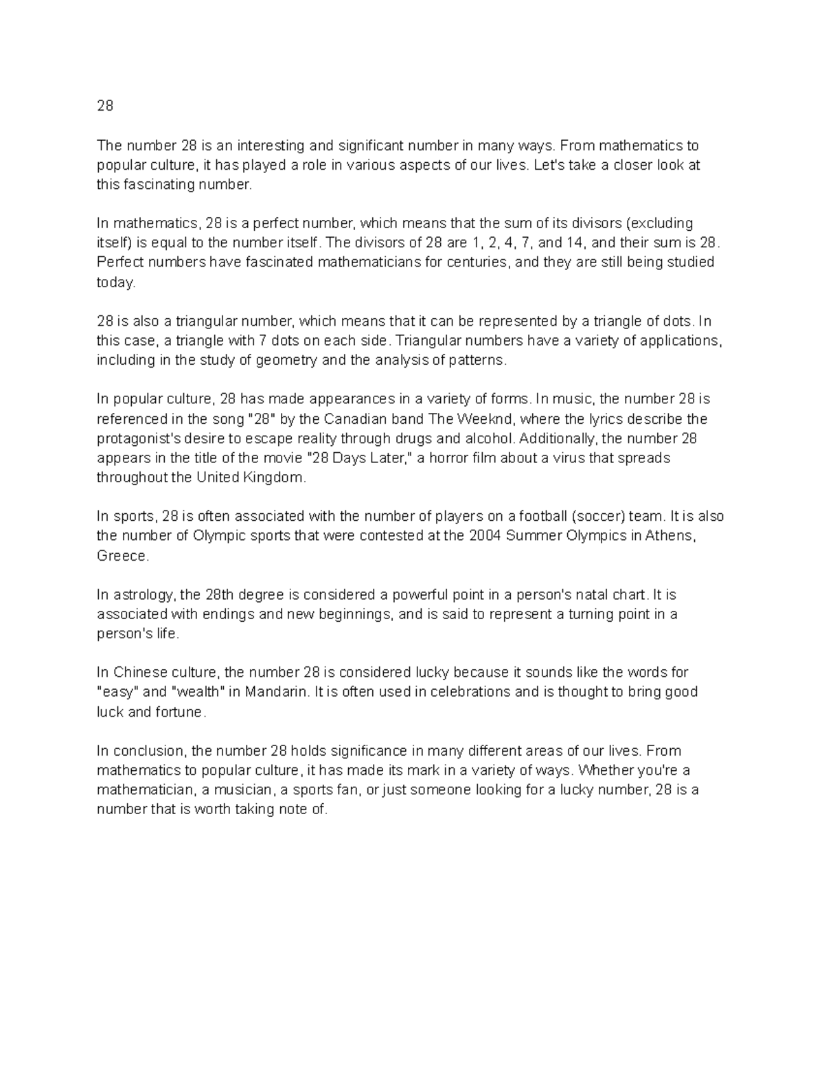 28 - Facts - 28 The number 28 is an interesting and significant number ...