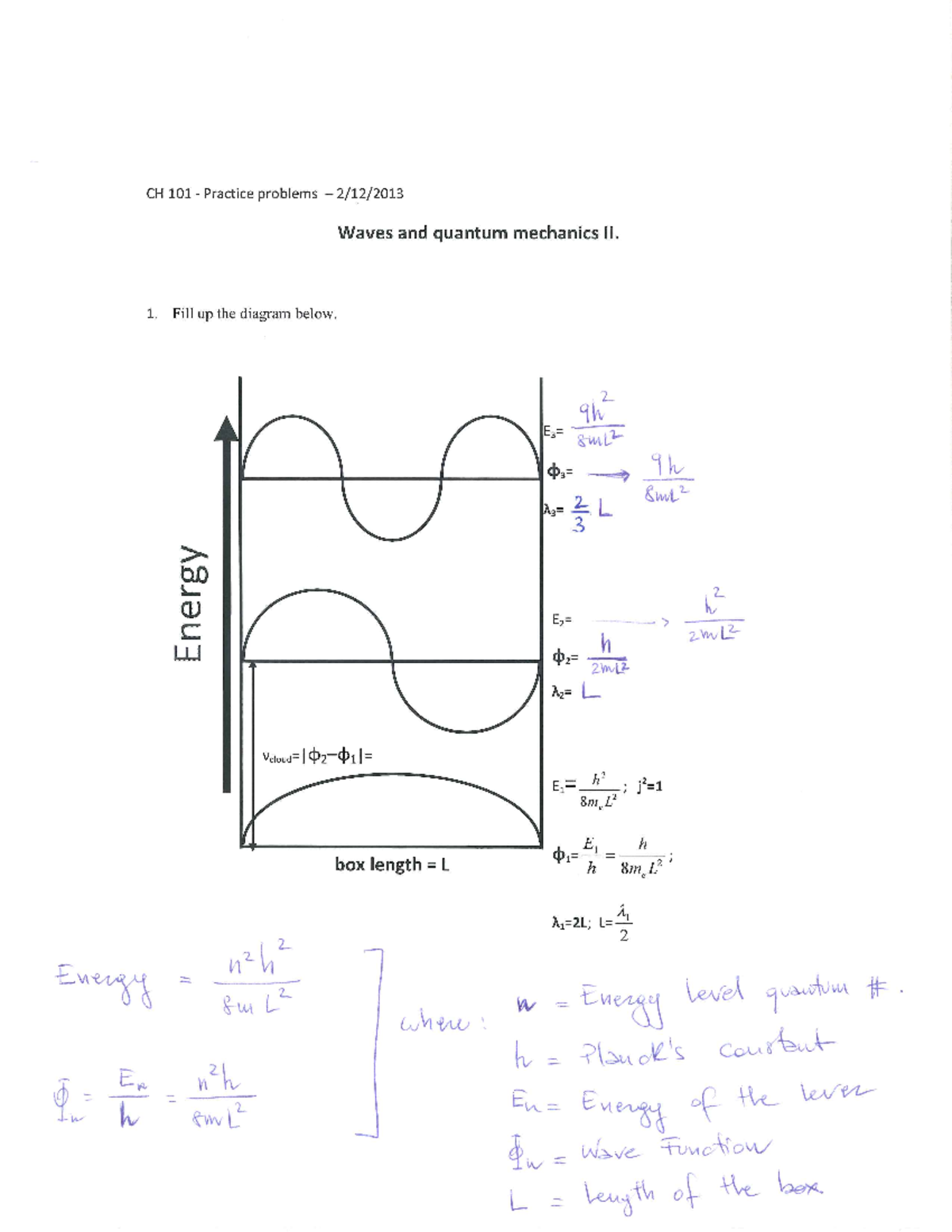 Practice sheet 3 quantum II answer key - Advance Cell And Molecular ...